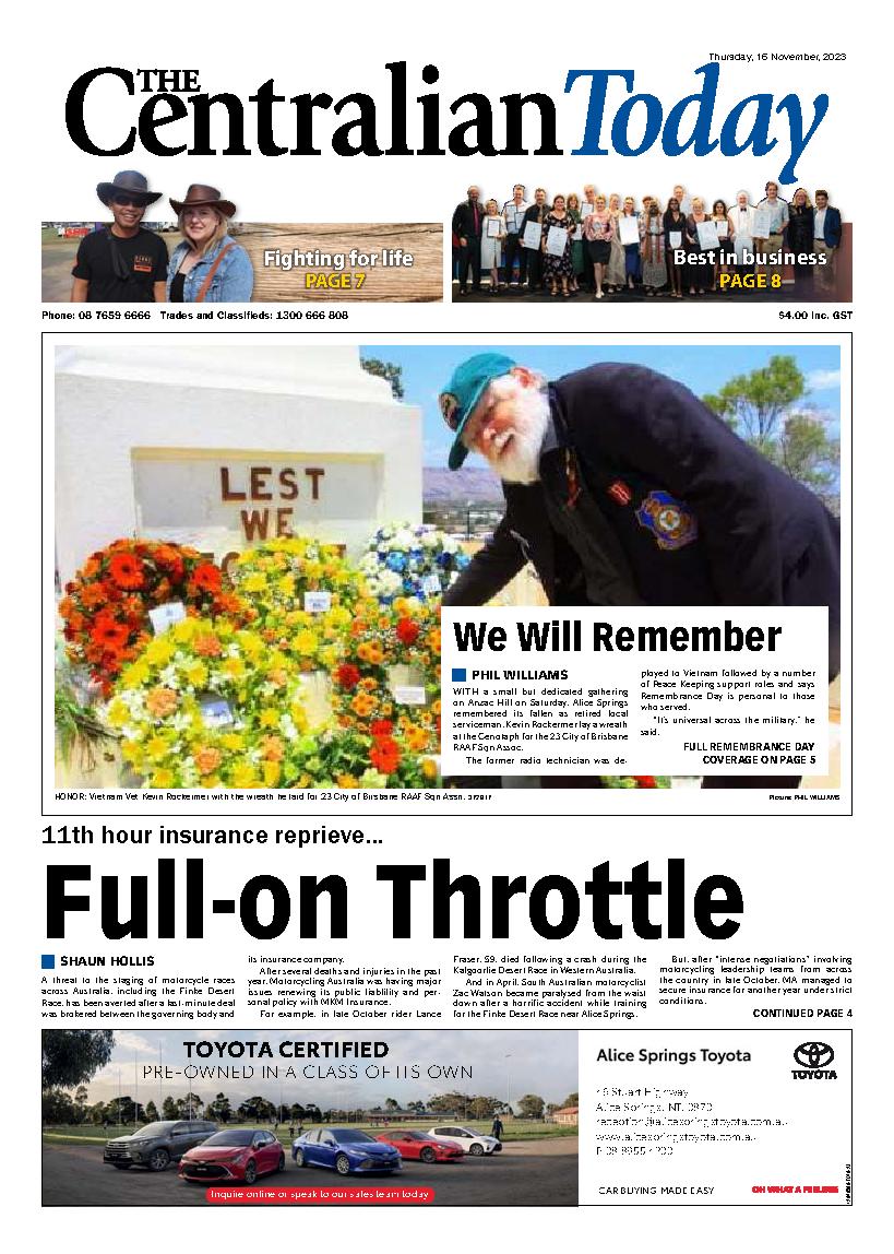 The Centralian Today - 16th November 2023 | The Centralian Today
