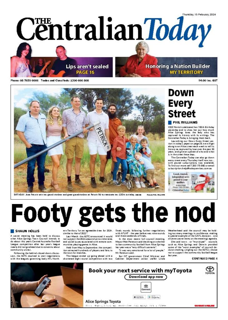 The Centralian Today - 15th February 2024 | The Centralian Today
