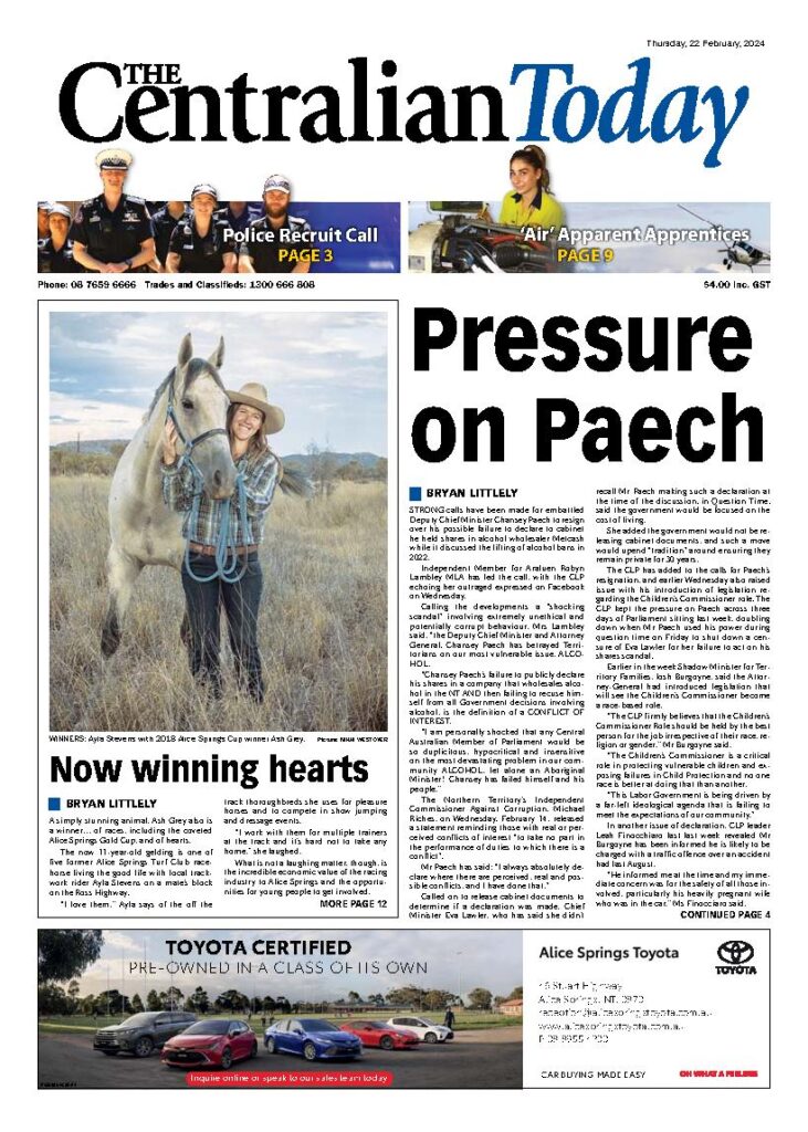 The Centralian Today - 22nd February 2024 | The Centralian Today